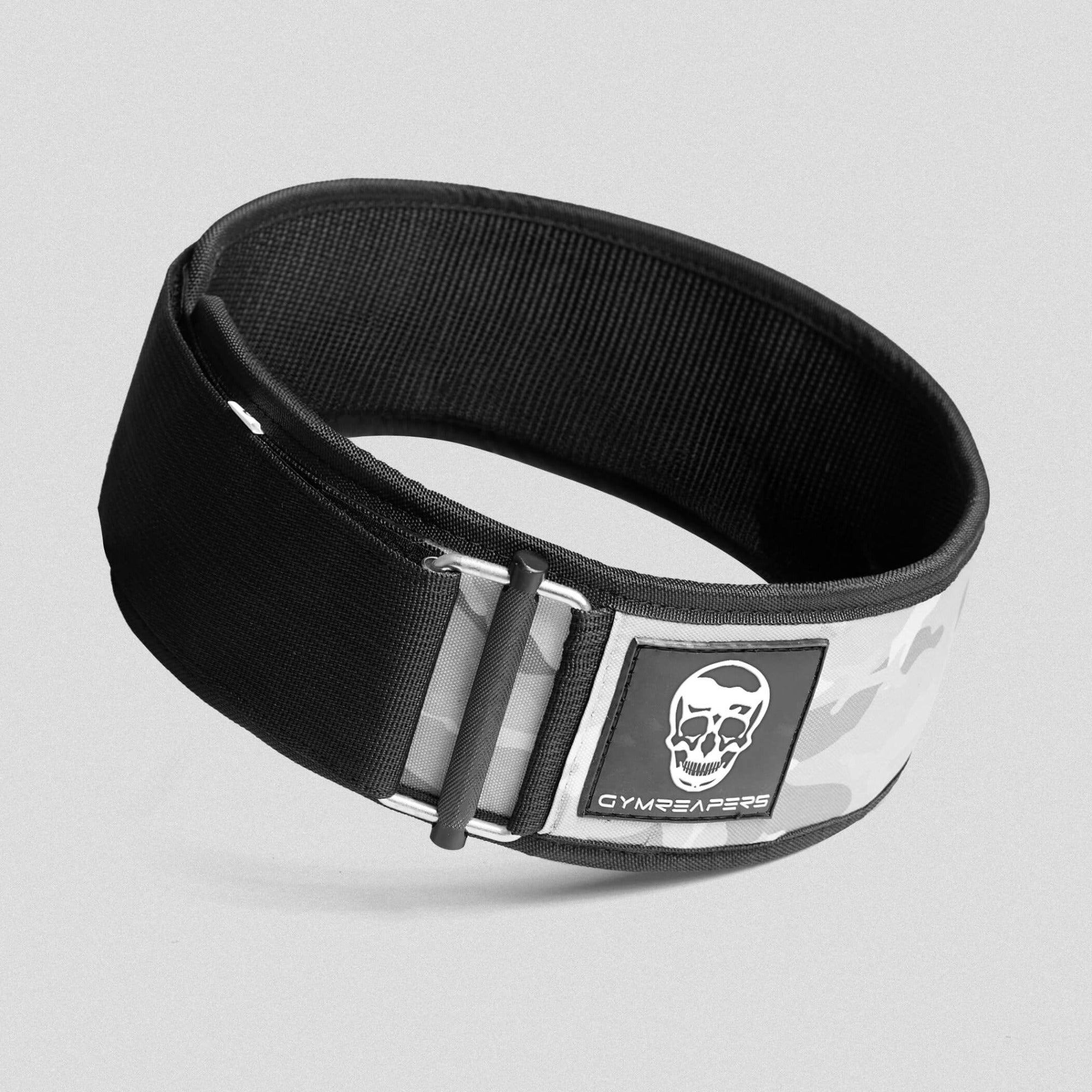 Quick Locking Weightlifting Belt | Adjustable Weight Belt | White Camo