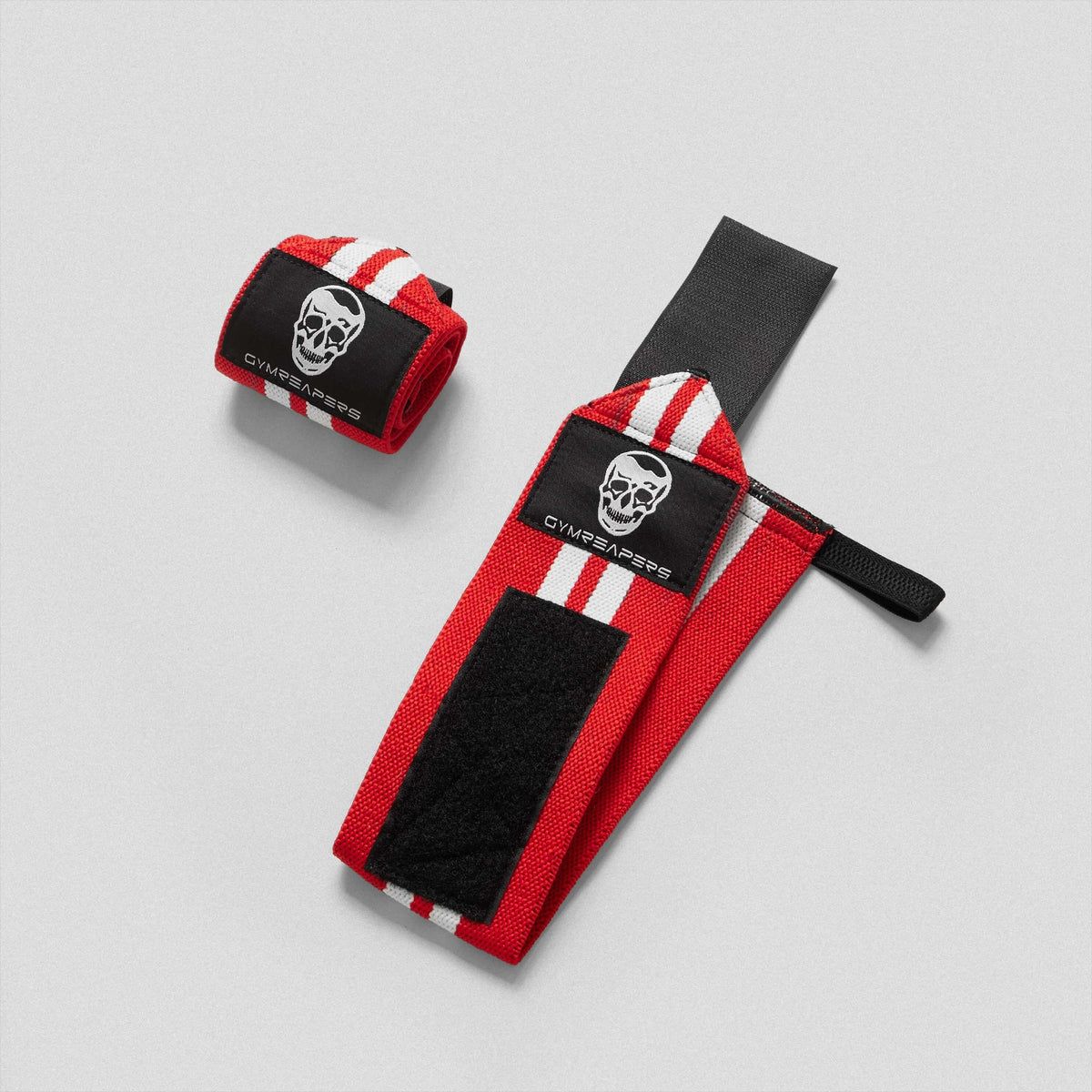 Gymreapers Wrist Wraps - 18" Weightlifting Wrist Support - Red/White